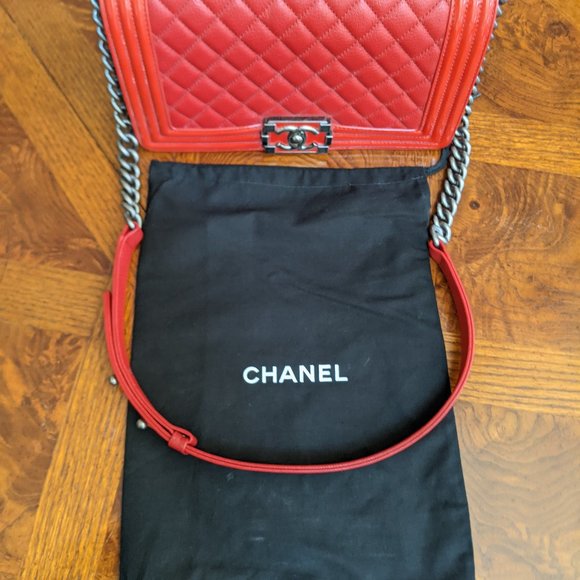 CHANEL | Bags | Chanel Red Boy Bagmedium | Poshmark